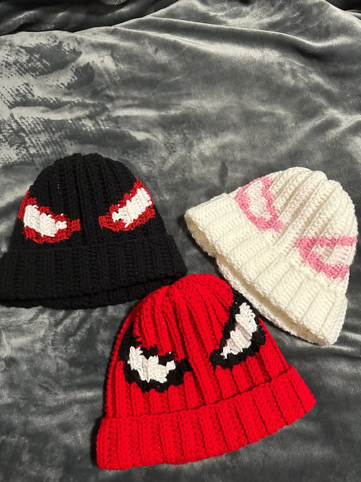 Crochet Spider Man Beanies Across The Spider Verse Customizable Crochet Beanie Etsy In 2024