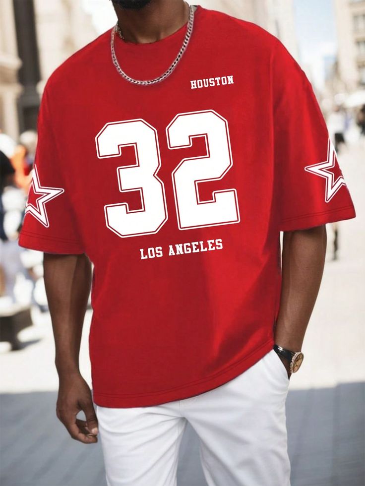 Manfinity Sporsity Hombres Talla Grande Camiseta Con Estrella And Con