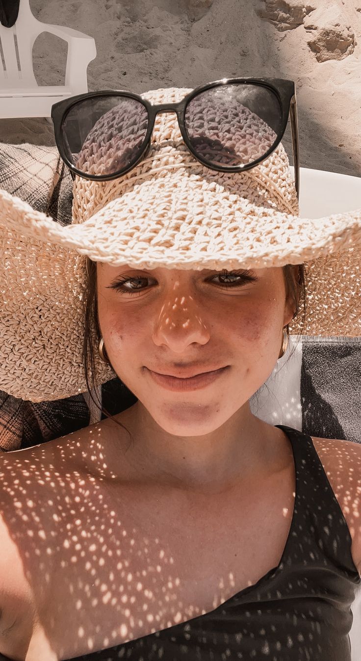 Beach Selfie In 2022 Beach Selfie Cute Sunglasses Vacation Swimsuit