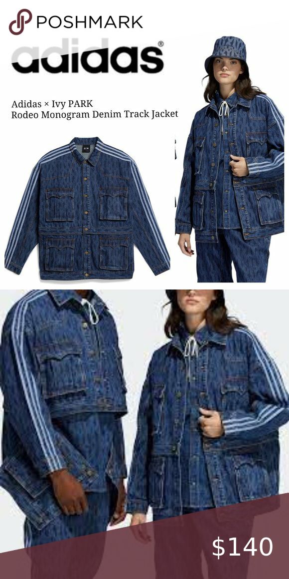 Adidas X Ivy Parkplus Size Unisex Monogram Denim Jacket H61700 Jackets Denim Jacket Denim