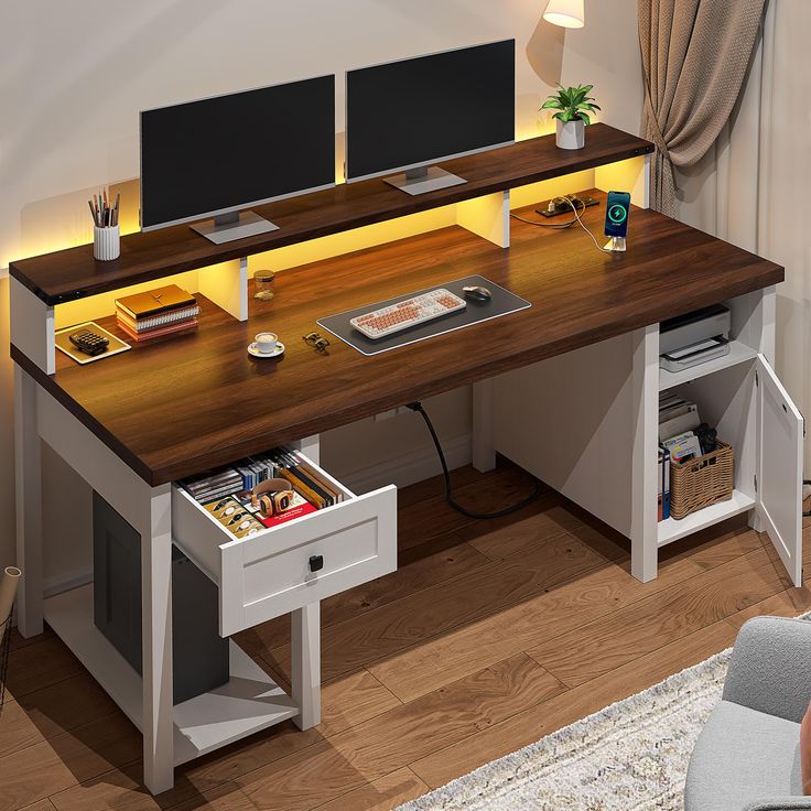 Farmhouse desk with drawers store