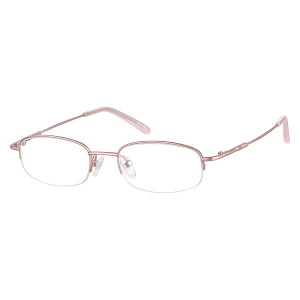 Zenni Lightweight Rectangle Prescription Eyeglasses Rose Gold Stainless Steel Eyeglasses