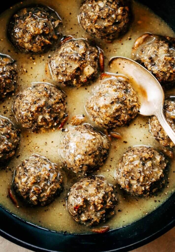 Meatless Cauliflower Swedish Meatballs Paleo Gluten Free Recipe