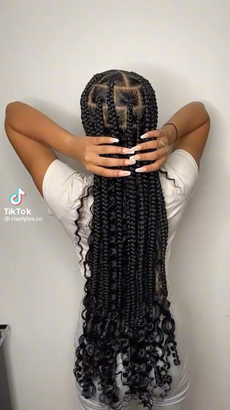 Jumbo knotless braids | bohemian braids | knotless braids with curly ... Jumbo knotless braids | bohemian braids | knotless braids with curly ...