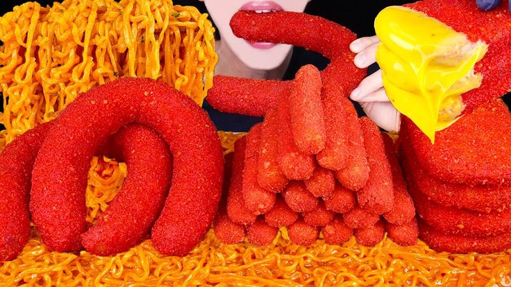 Asmr Hot Cheetos Kielbasa Sausage Cheese Sticks Hash Browns Fire Noodles Mukbang 소세지 먹방eating