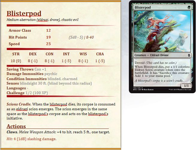 Mtg Eldrazi To 5e Conversion Wip Comments And Critiques Requested Album On Imgur Dungeons