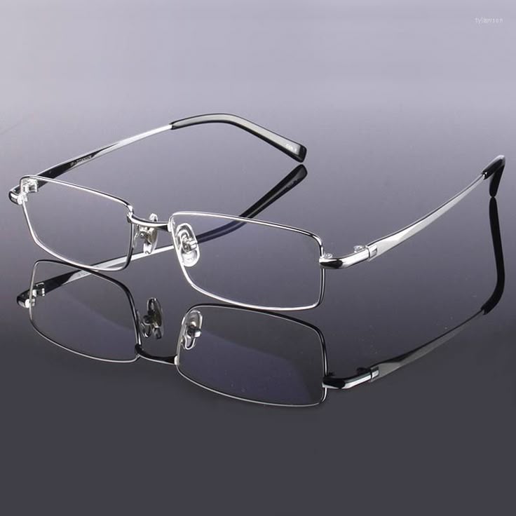 Sunglasses Frames Reven Jate Titanium Alloy Eyeglasses Frame Full Rim Rectangular Metal Glasses