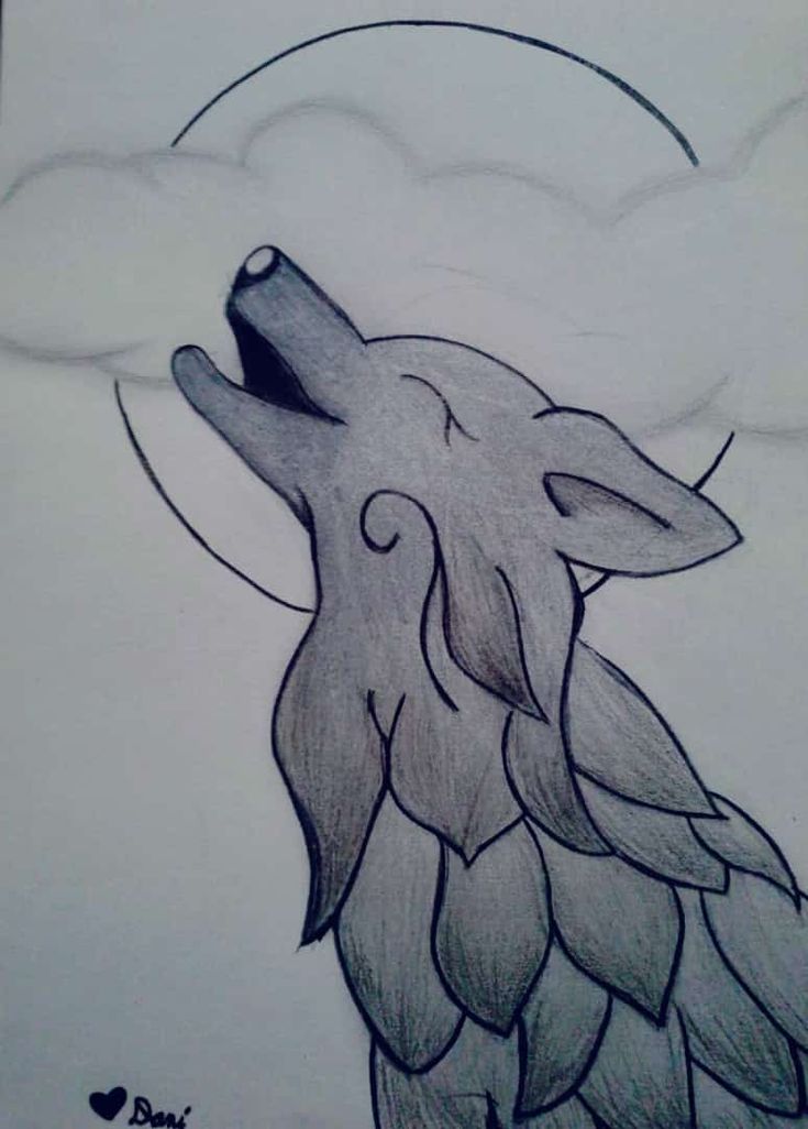 Dibujo De Lobo En La Luna Llena 馃馃寫 Dibujo De Lobo Dibujos Arte De Anime