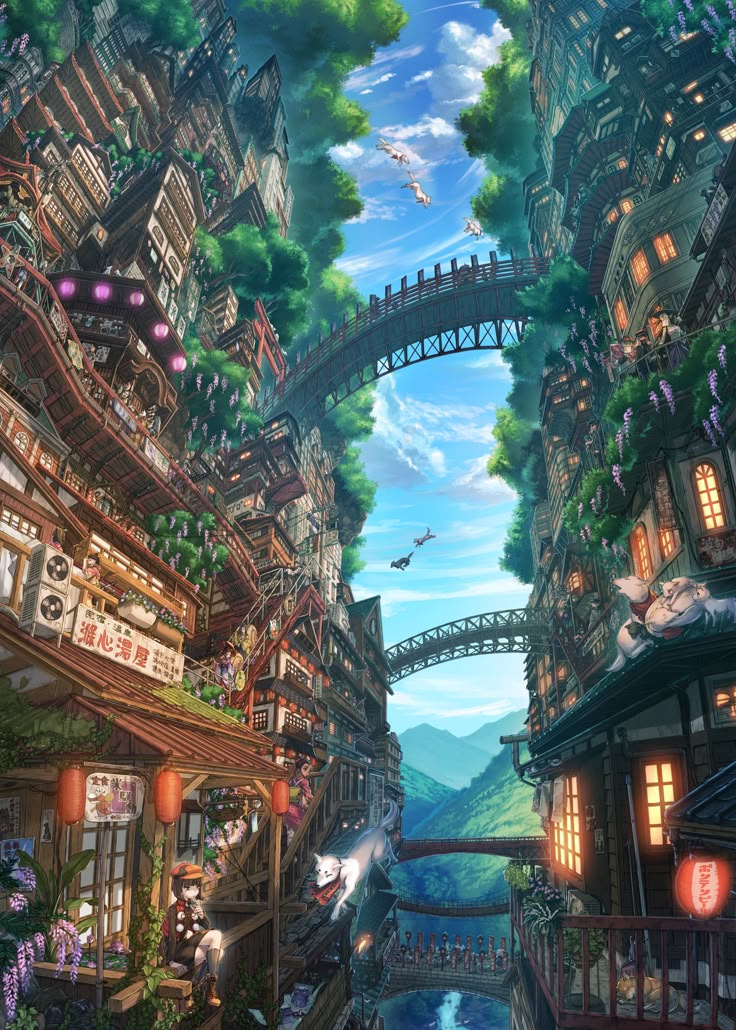 【2020】 ファンタジーな風景 幻想的なイラスト 街並みアート