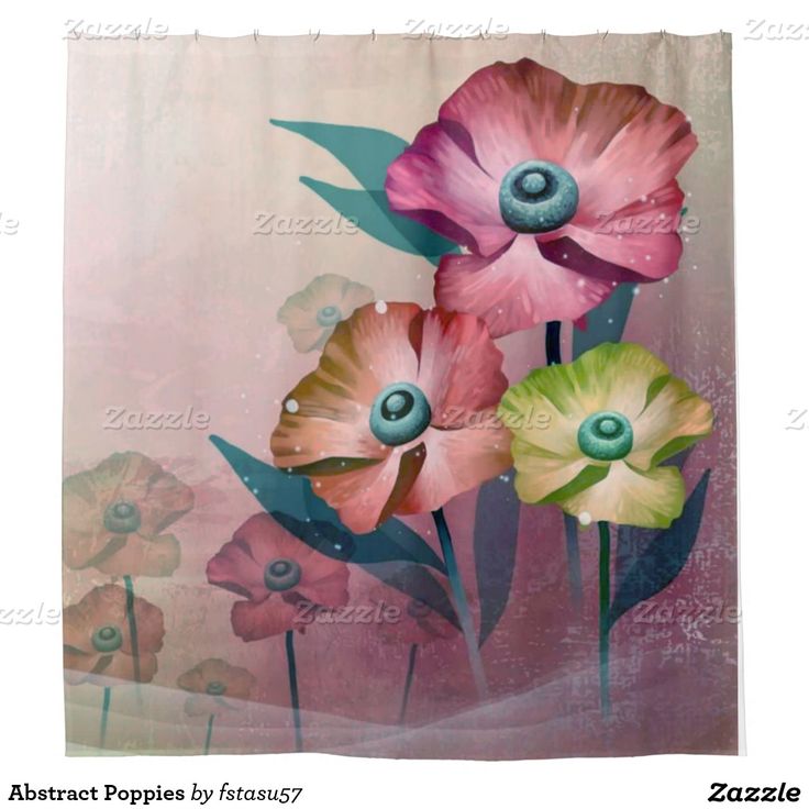 Abstract Poppies Shower Curtain Abstract Poppies Poppy Shower