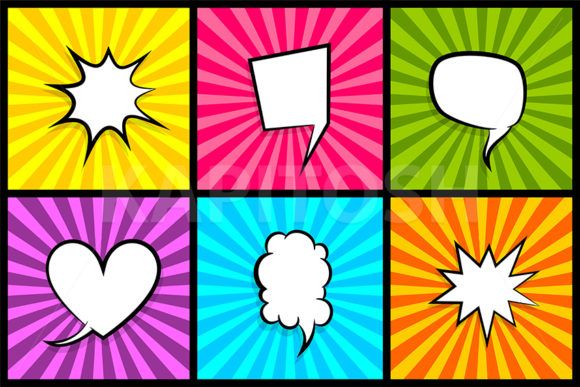 Comic Set Radial Line Background Pop Art Graphic By Kapitosh · Creative Fabrica Pop Art Line