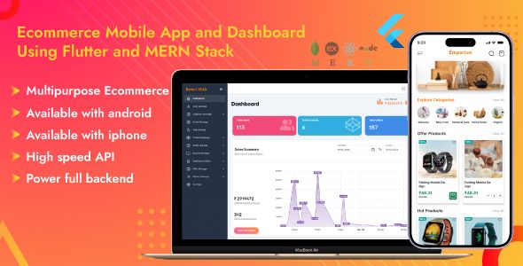 Ecommerce Mobile App And Dashboard Using Flutter React Js And Node Js Graphicfort En 2024