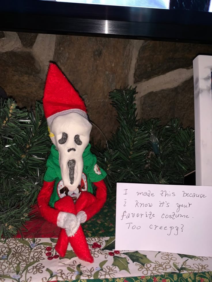 ๐
๐ปelf On The Shelf Creepy Ghost Face Scream Mask