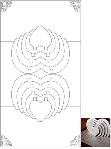 Printable Kirigami Templates Pdf 2019 Karten Basteln Herz Karte