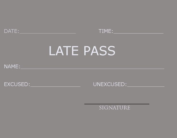 Late Pass And Late Slip Printing Services By In Us