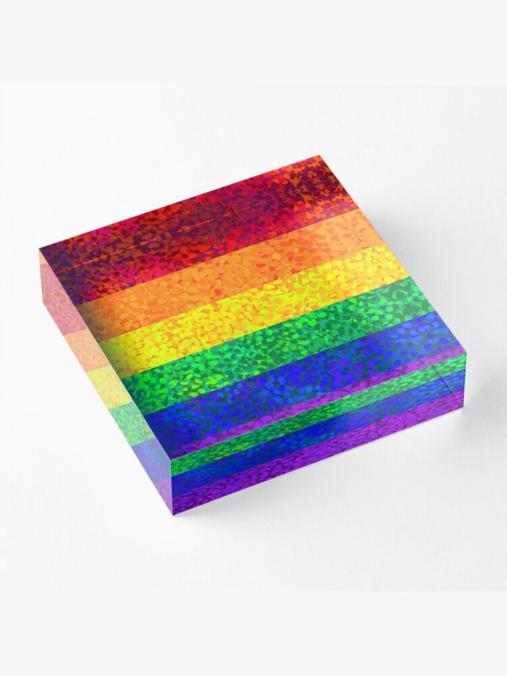 Seurat Inspired Pride Flag Rainbow Stripes Acrylic Block By Rachael