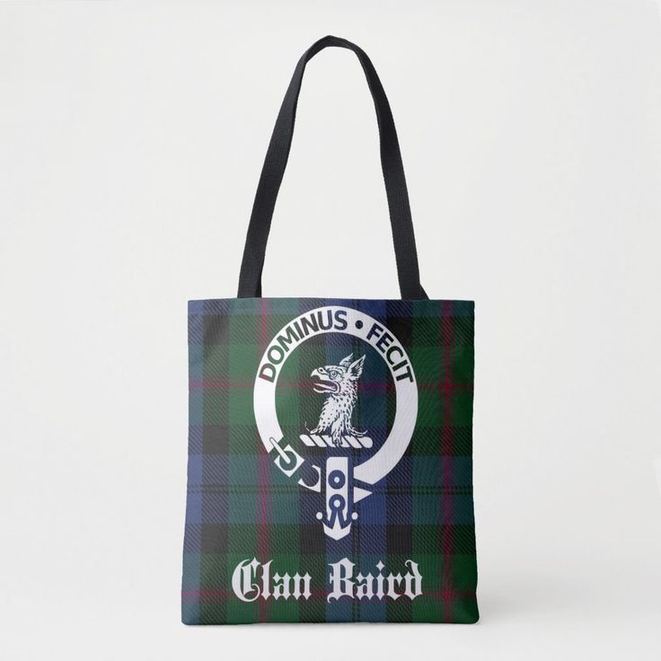 Clan Baird Tartan Crest Tote Bag Zazzle Tote Tote Bag Bags