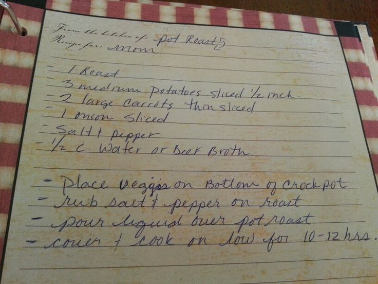 Moms Pot Roast Recipe