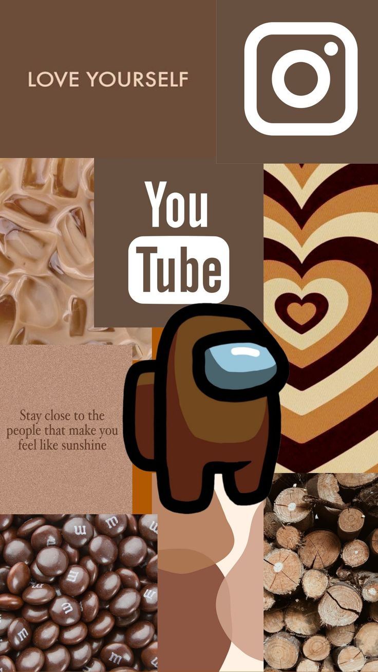 Brown Among Us Aesthetic Wallpaper Collage