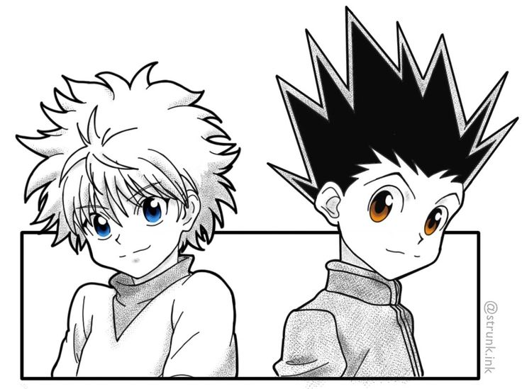 Killua And Gon Hunterxhunter Tatuagens De Anime Figuras Retrô Killua E Gon