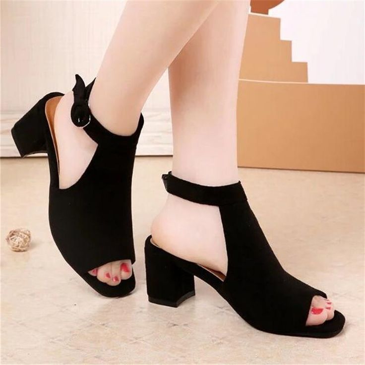Elegant Square Heel Office Womens Sandals Womens Sandals Heels Luxury Shoes Women