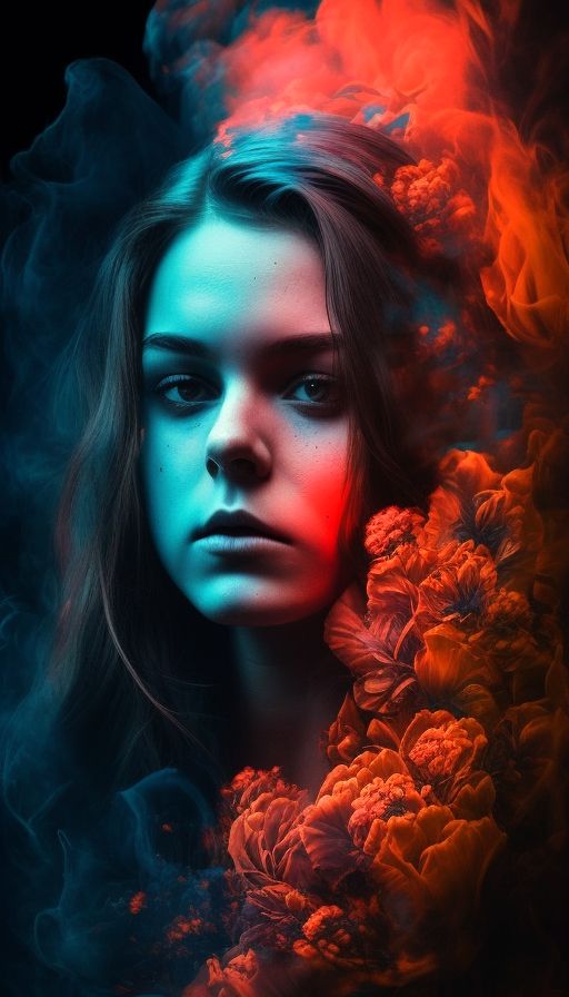 Девушка эстетика Неоновые обои на телефон Color