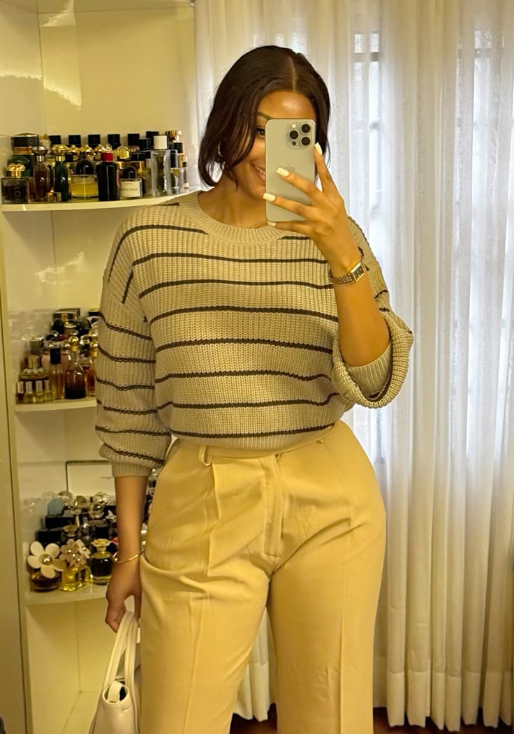 Knit Top And Pants Look 🤎 In 2024 Effortlessly Chic Outfits Lookbook