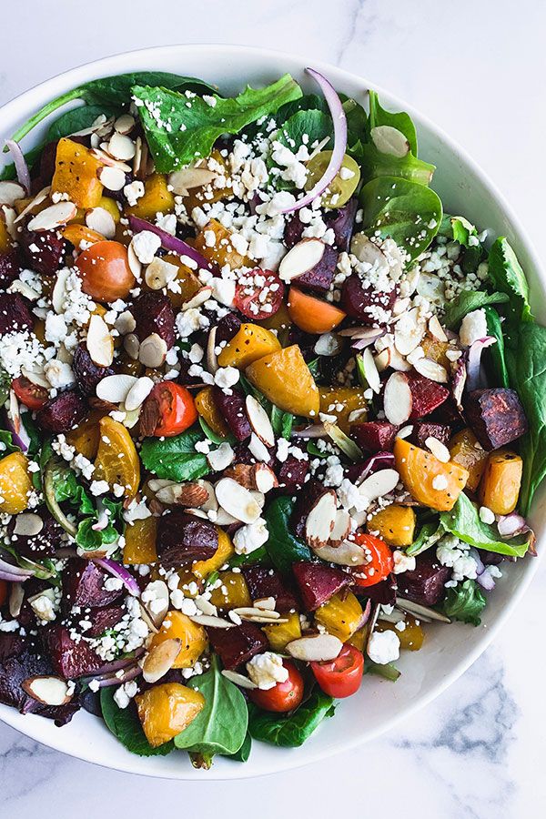 Roasted Beet Goat Cheese Salad With Honey Balsamic Vinaigrette Beet And Goat Cheese Beet