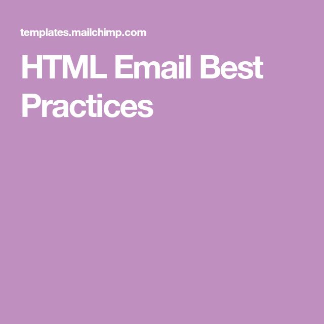 Html Email Best Practices