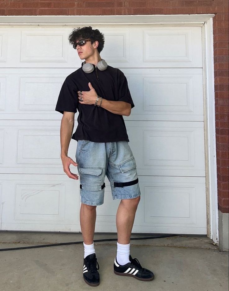 Male Streetwear Retro Jorts Ootd Fashion Grail Inspo Summer