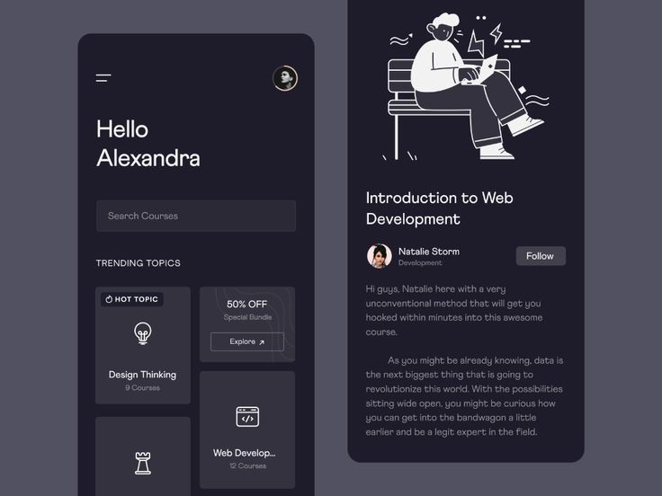 Learner App Dark Mode