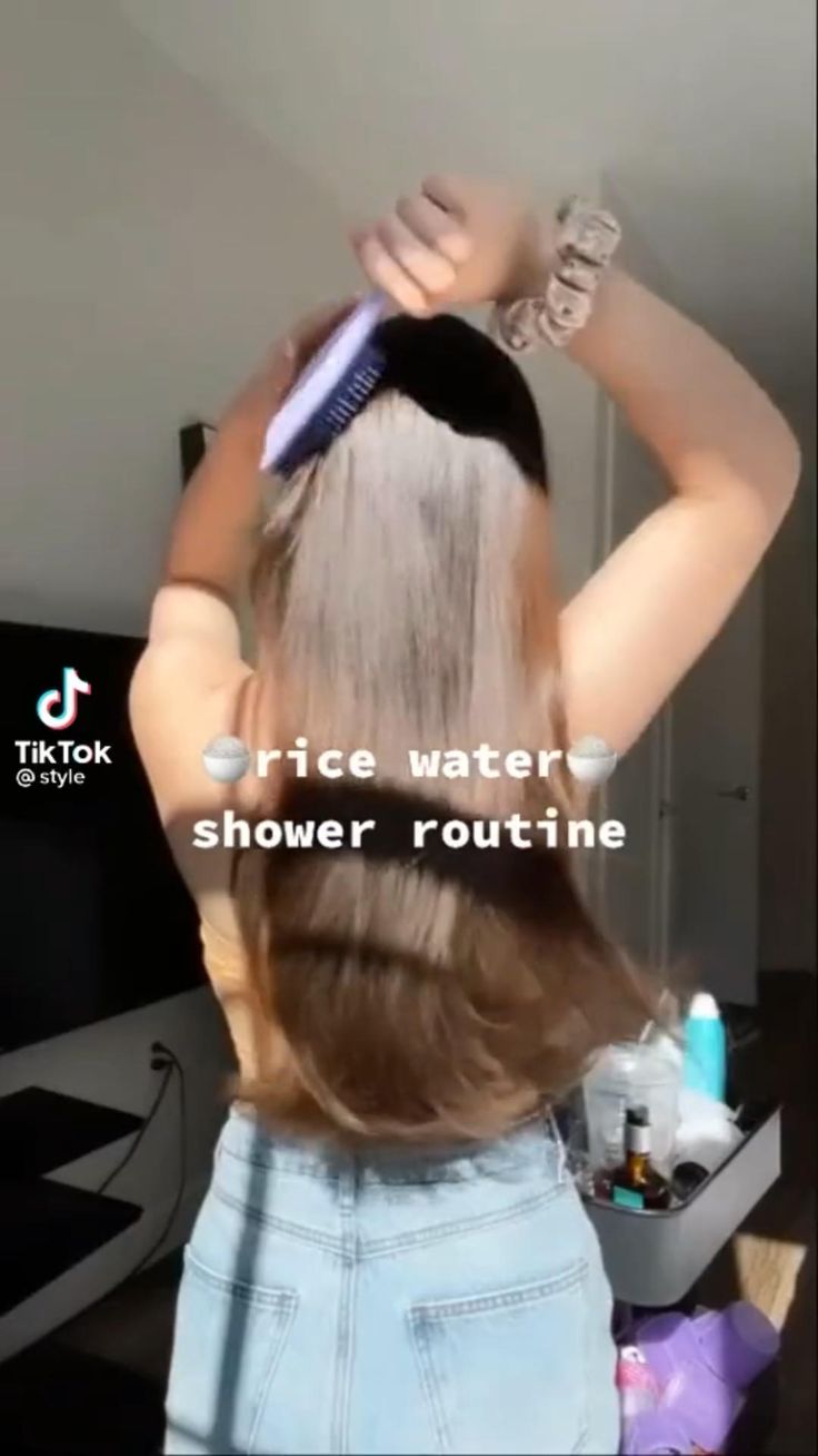 Rice Water Shower Routine π Shower Routine Hair Treatment Hair Styles