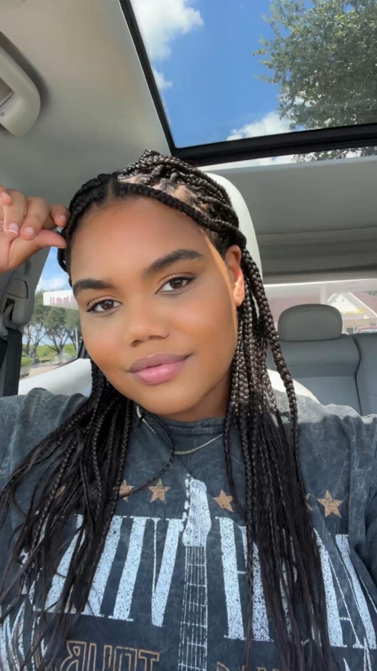 Box Braids Knotless Box Braids Medium Size Box Braids In 2022 Box Braids Braids Knotless