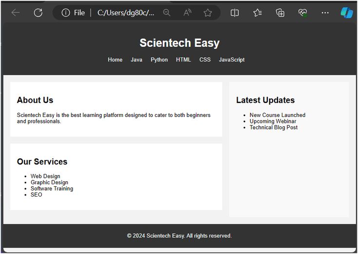 HTML Layout Page Structure with Example - Scientech Easy HTML Layout Page Structure with Example - Scientech Easy