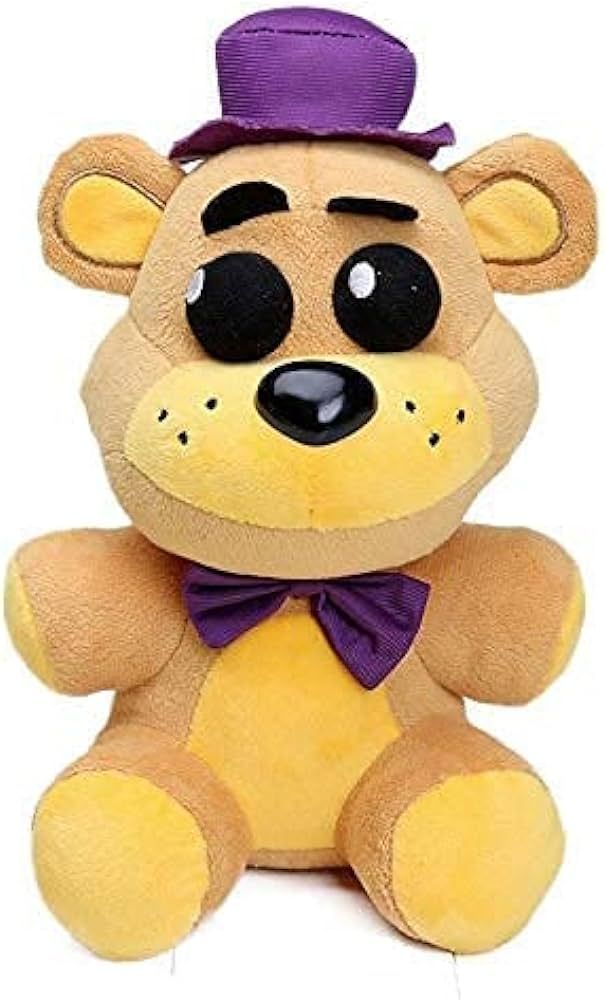 10 Inch Cute Night Plush Purple Hat Golden Freddy Plush Toys Adorable Withered Bear Stuffed