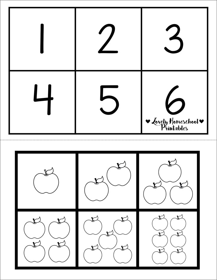 Apple Count Cut And Glue 1 6 Preschool Math Printable Home School Math
