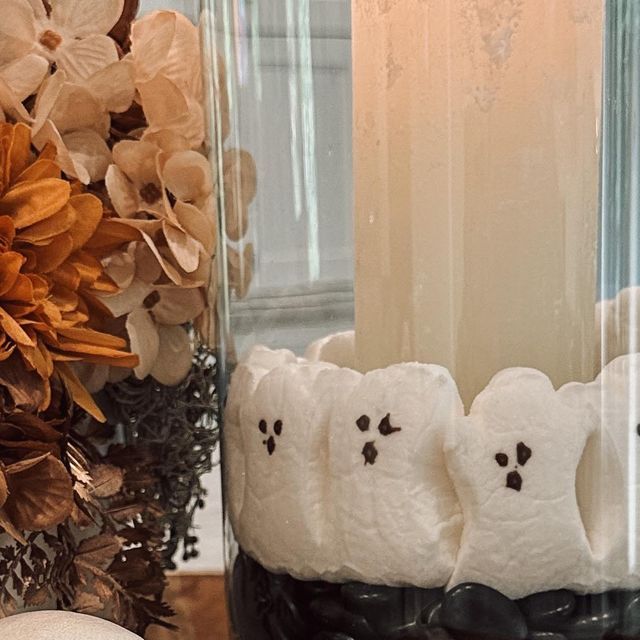 Halloween Ghost Peeps Candle Diy
