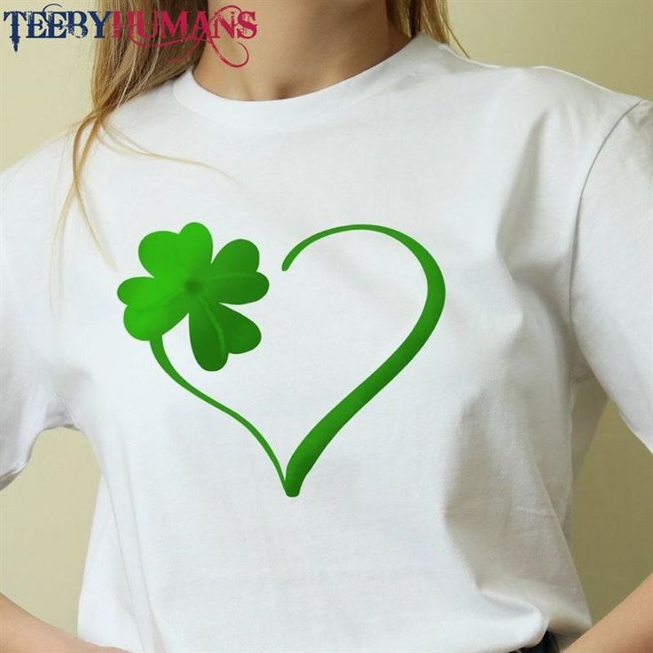 St Patricks Heart Four Leaf Clover Shirt Lucky Sweatshirt Hoodie