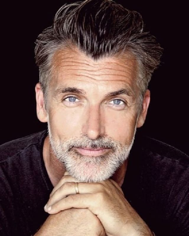John Pearson A Model With Salt And Pepper Beard Grey Hair Men Beard Styles Hair And Beard Styles