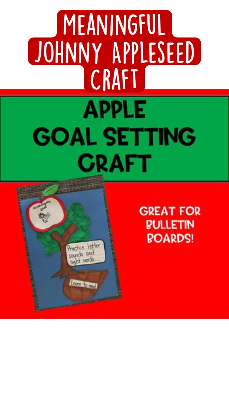 Meaningful Johnny Appleseed Craft Goal Setting Craft And Bulletin Board Idea