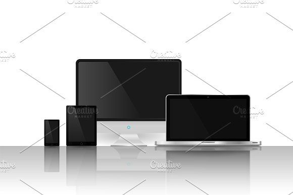 Realistic Vector Digital Devices Set Realistic Vector Digital Devices Set