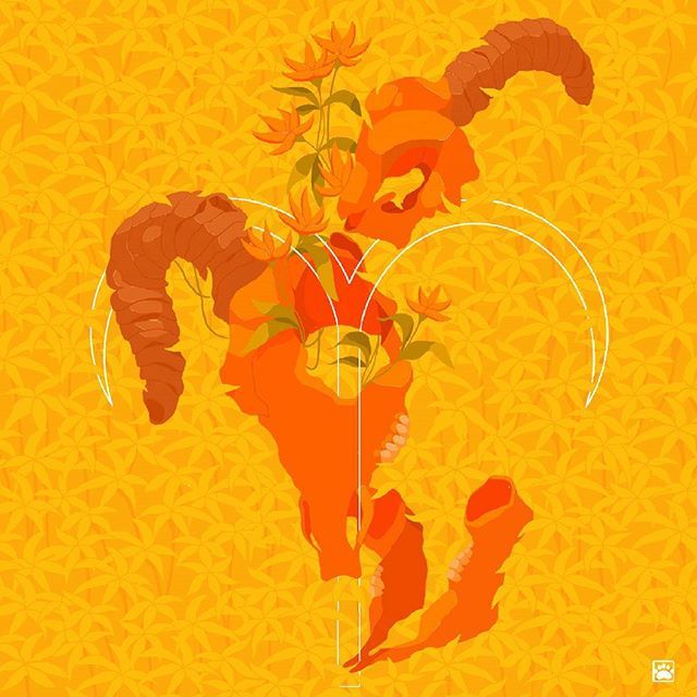 Aries ♈ A Series Of Zodiac Illustrations Digital Art Illustration Zodiac Aries Ram Juju