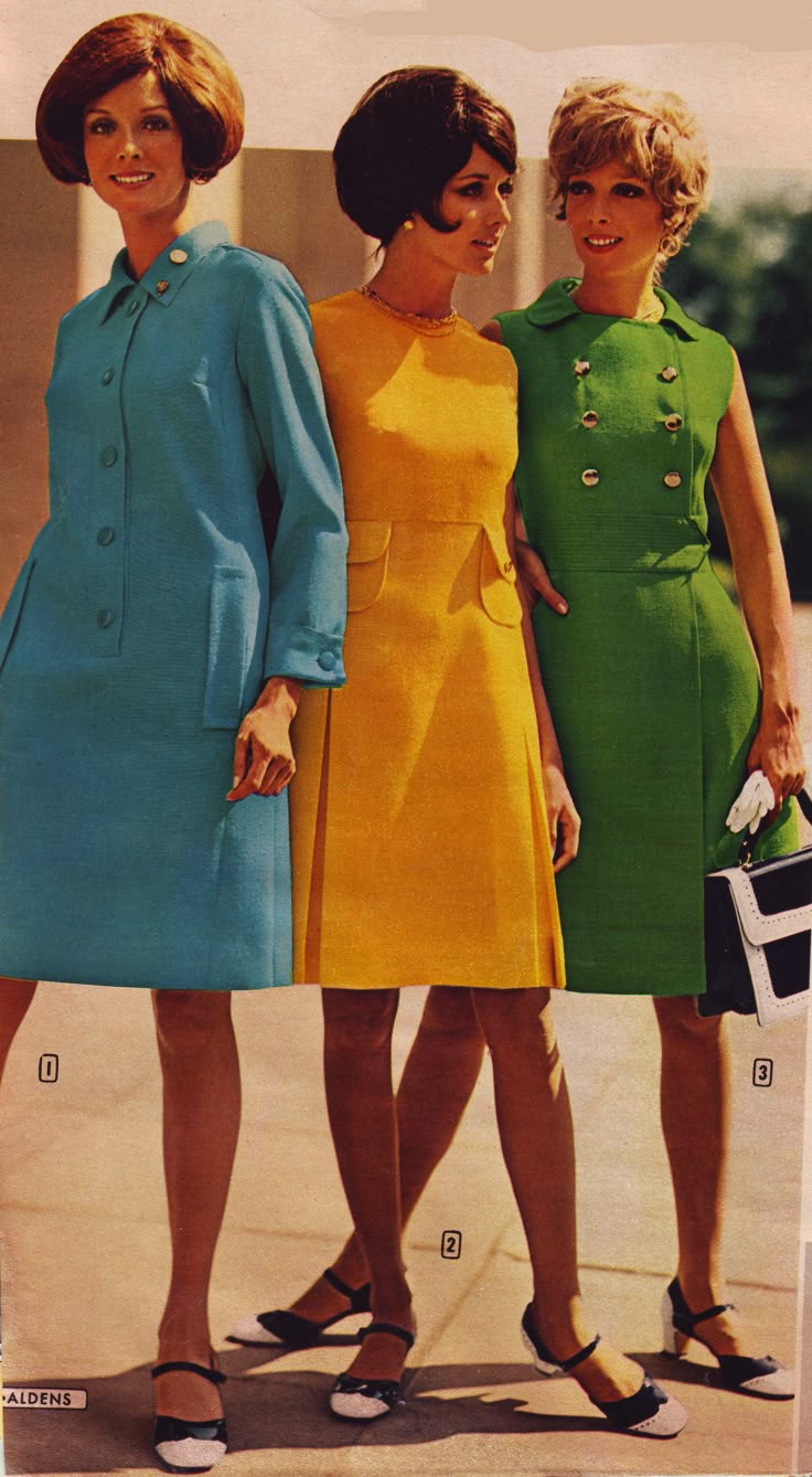 Aldens 69 Ss Blue Yellow Green Retro Fashion Vintage Sixties Fashion Seventies Fashion