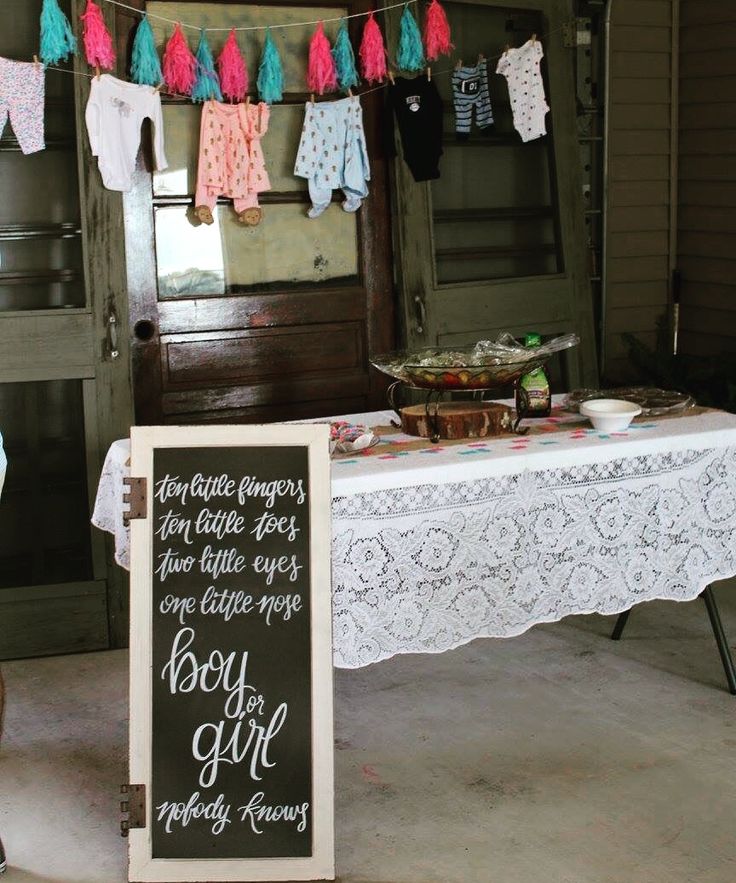 Gender Reveal Party Chalkboard Ten Little Fingers Ten Little Toes Two Little Eyes One Little