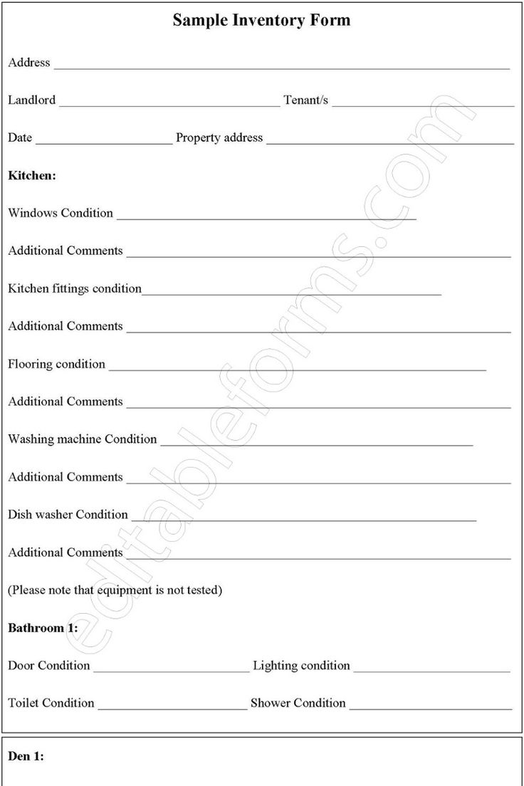 Sample Inventory Fillable PDF Template Sample Inventory Fillable PDF Template