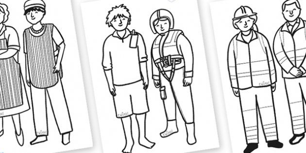 Members Of Society Who Help Us Colouring Sheets People Who Help Us