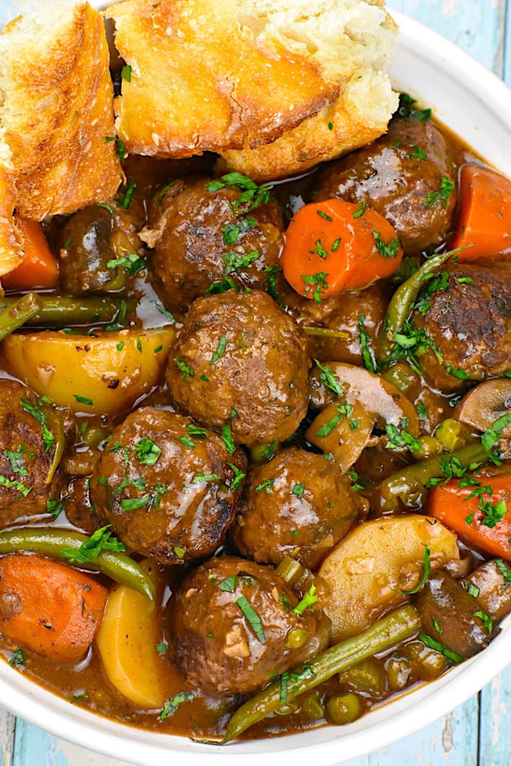 The Best Meatball Stew Gypsyplate Recipe Stew Recipes Meatball