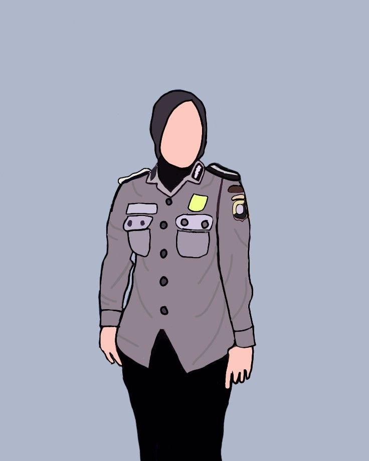 Drawing A Polwan Kartun Ilustrasi Lucu Gambar Karakter