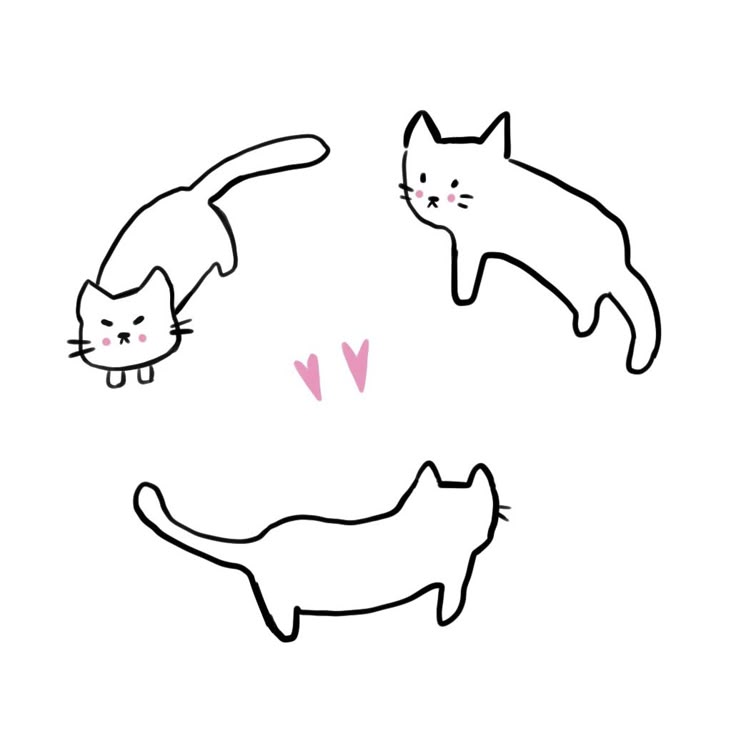 три кота открытка рисунок коты котики сердечко открытка на новый год открытка на день рождения