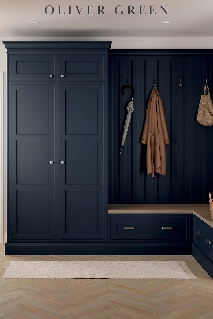 Slate Blue Traditional Bootroom Inframe Kitchen Boot Room Light Grey Kitchens
